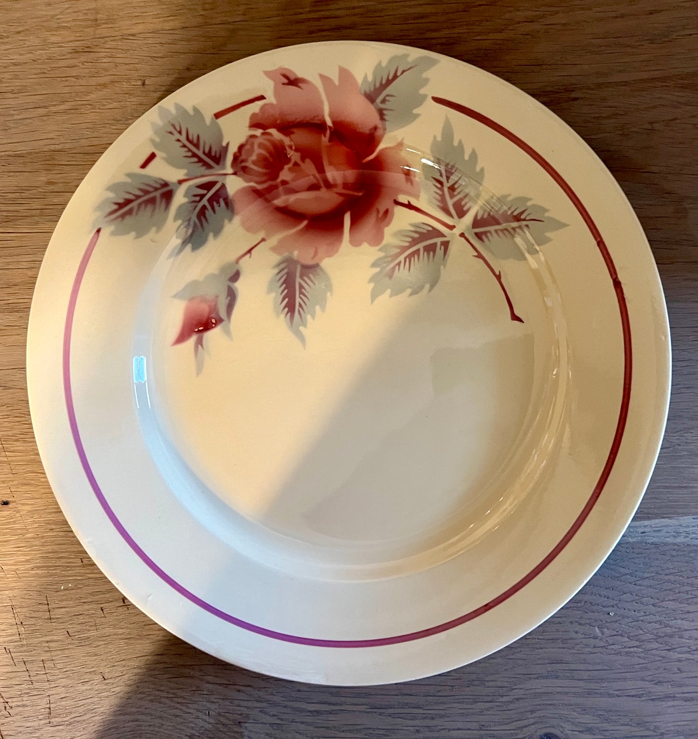 Dinerbord / Eetbord - ongemerkt maar Moulin des Loups - décor met roze ...
